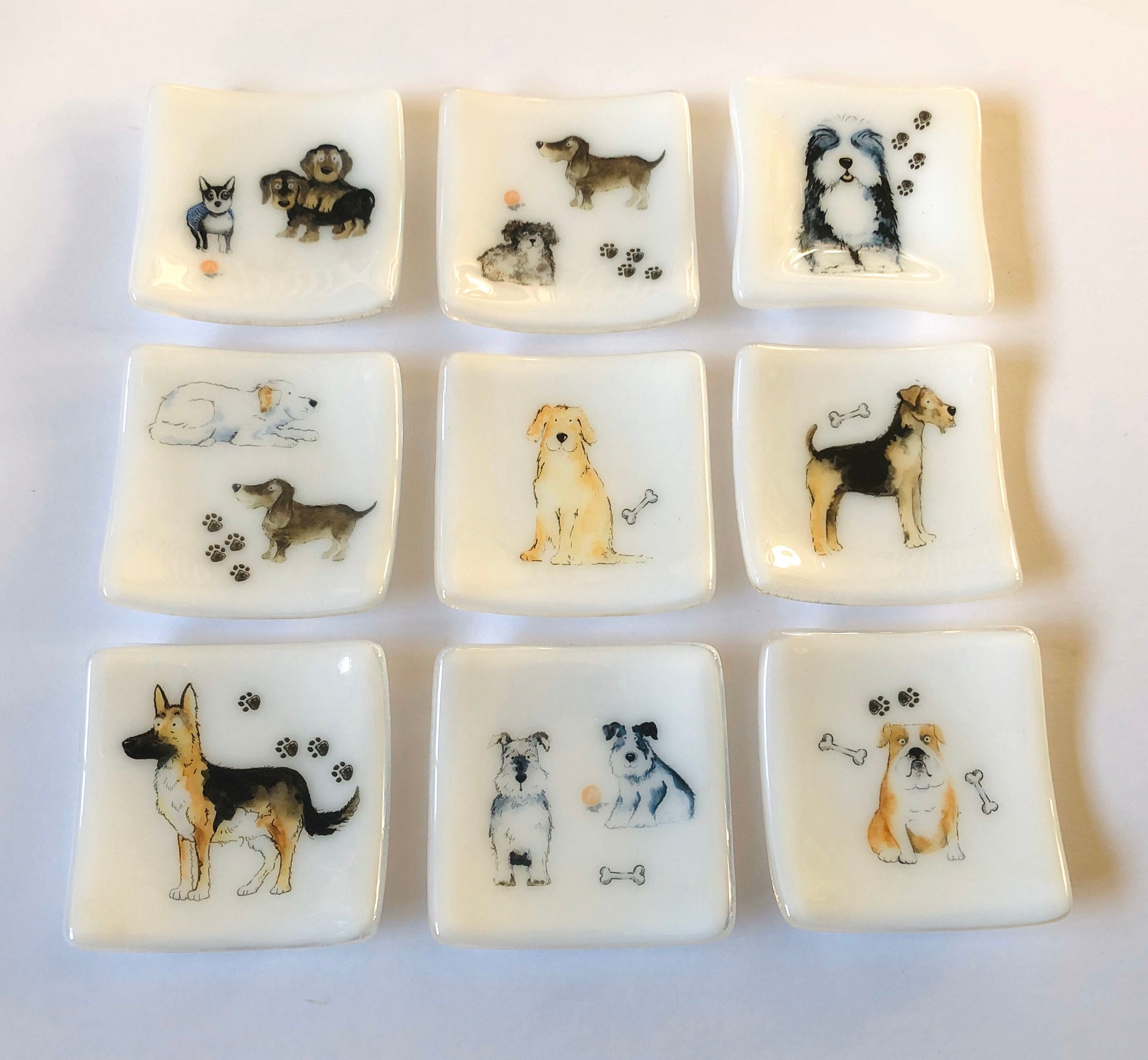 Fused Glass - Fused Glass Dog Trinket Dish, Dog Christmas Gifts ...