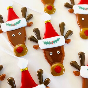 Fused Glass Reindeer Christmas Decoration -fused Glass Christmas ...