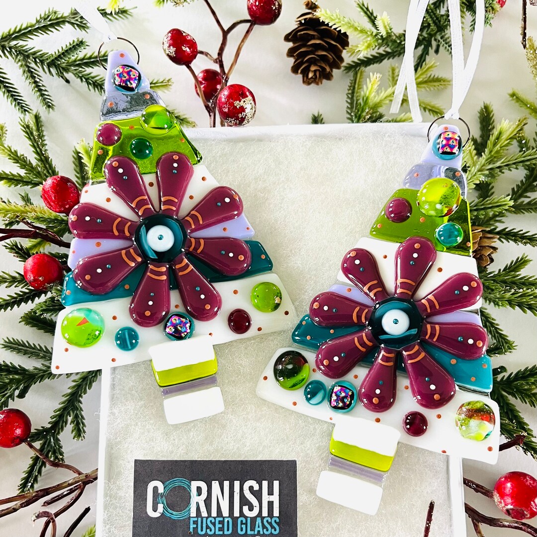 Fused Glass Christmas Tree Decoration, Tree Decoration, Christmas ...