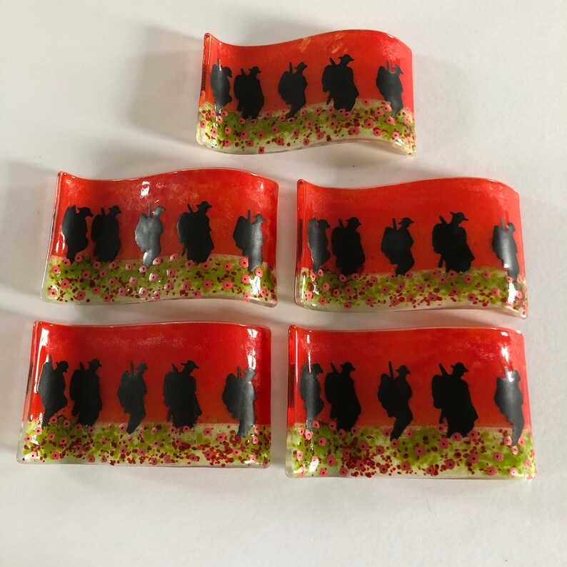 Fused Glass Soldier Poppy Memorial Gift Fused Glass Art | Etsy