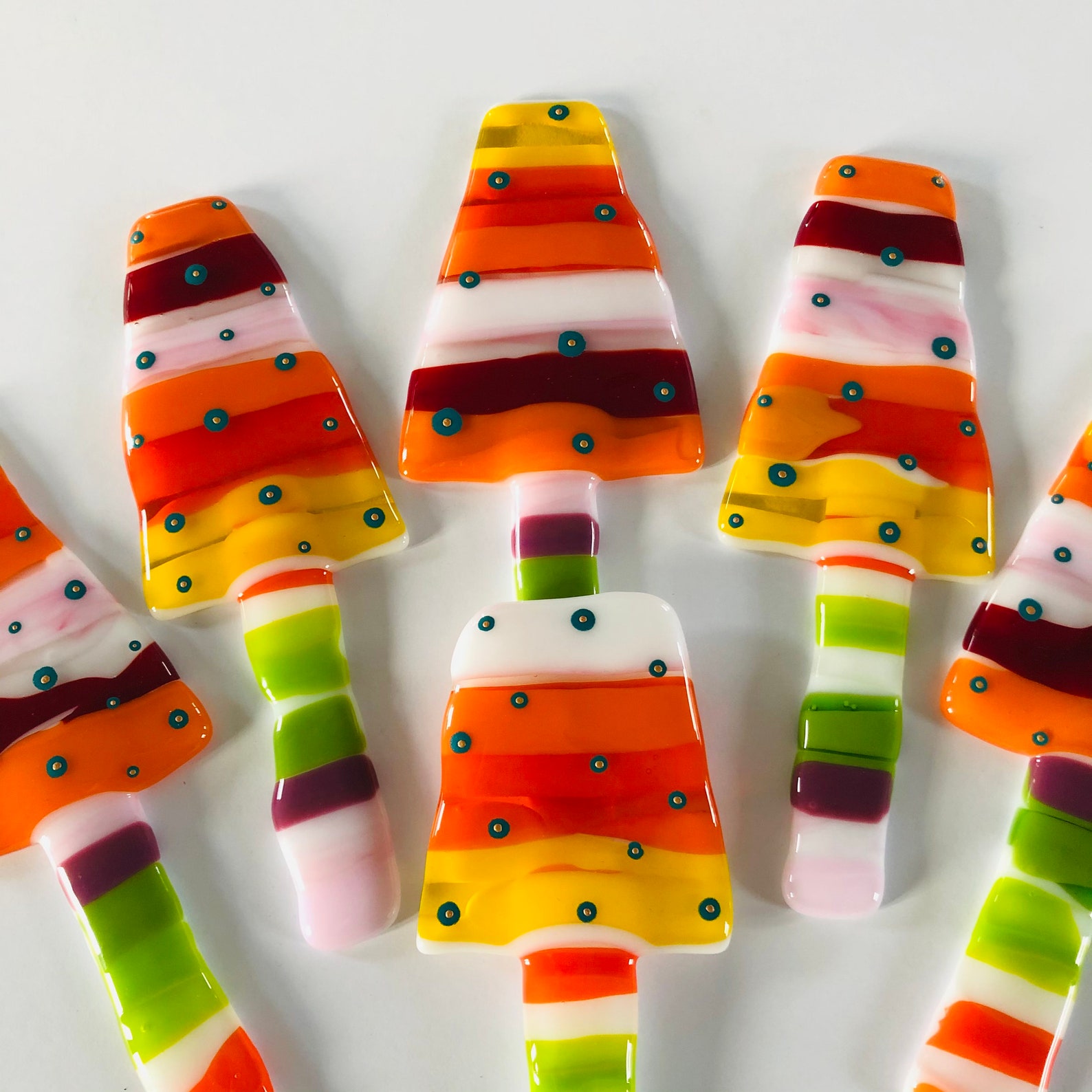 Fused Glass Fused Glass Toadstool Plant Pot Stake - Etsy