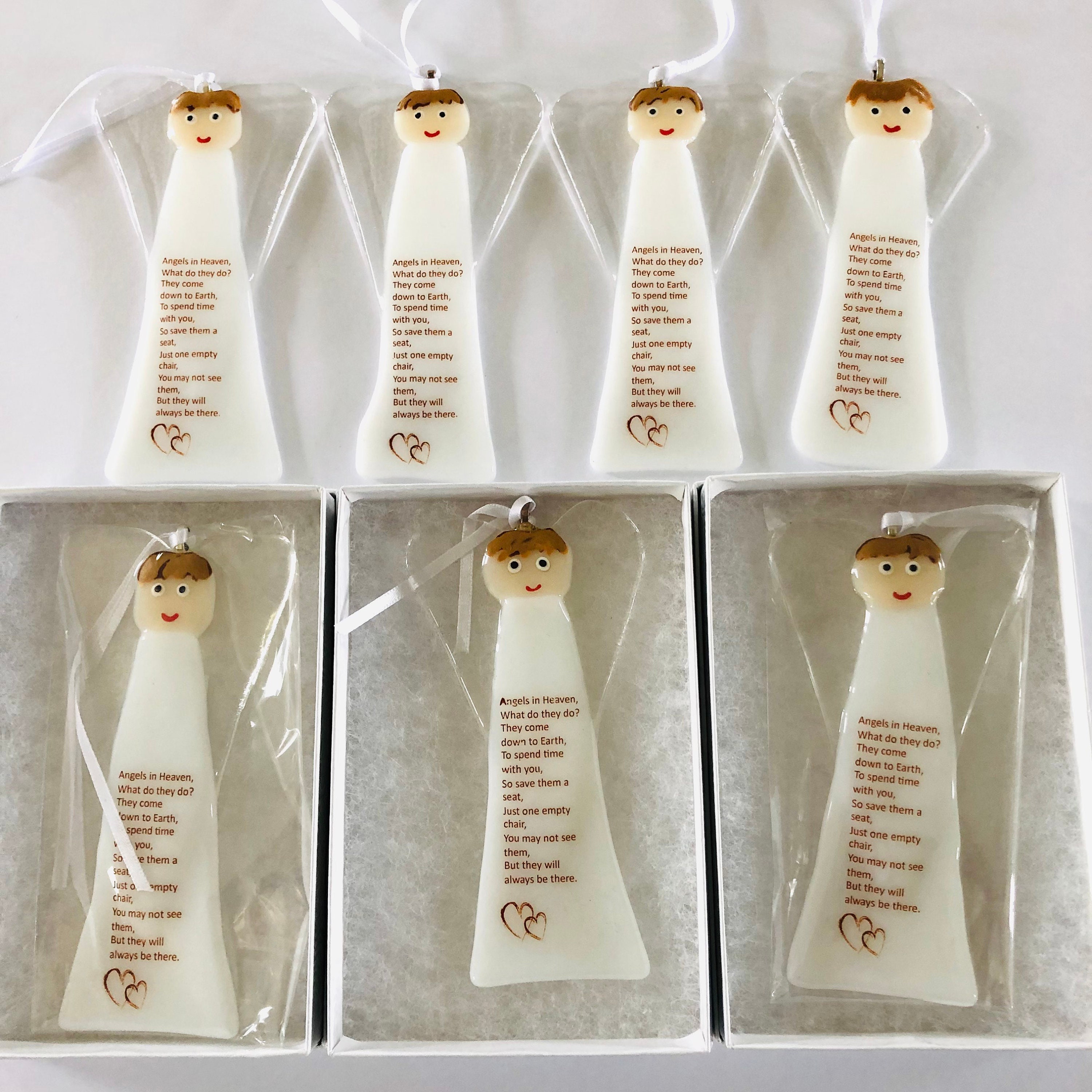 Fused Glass Christmas Angel Memorial Decoration Memorial | Etsy