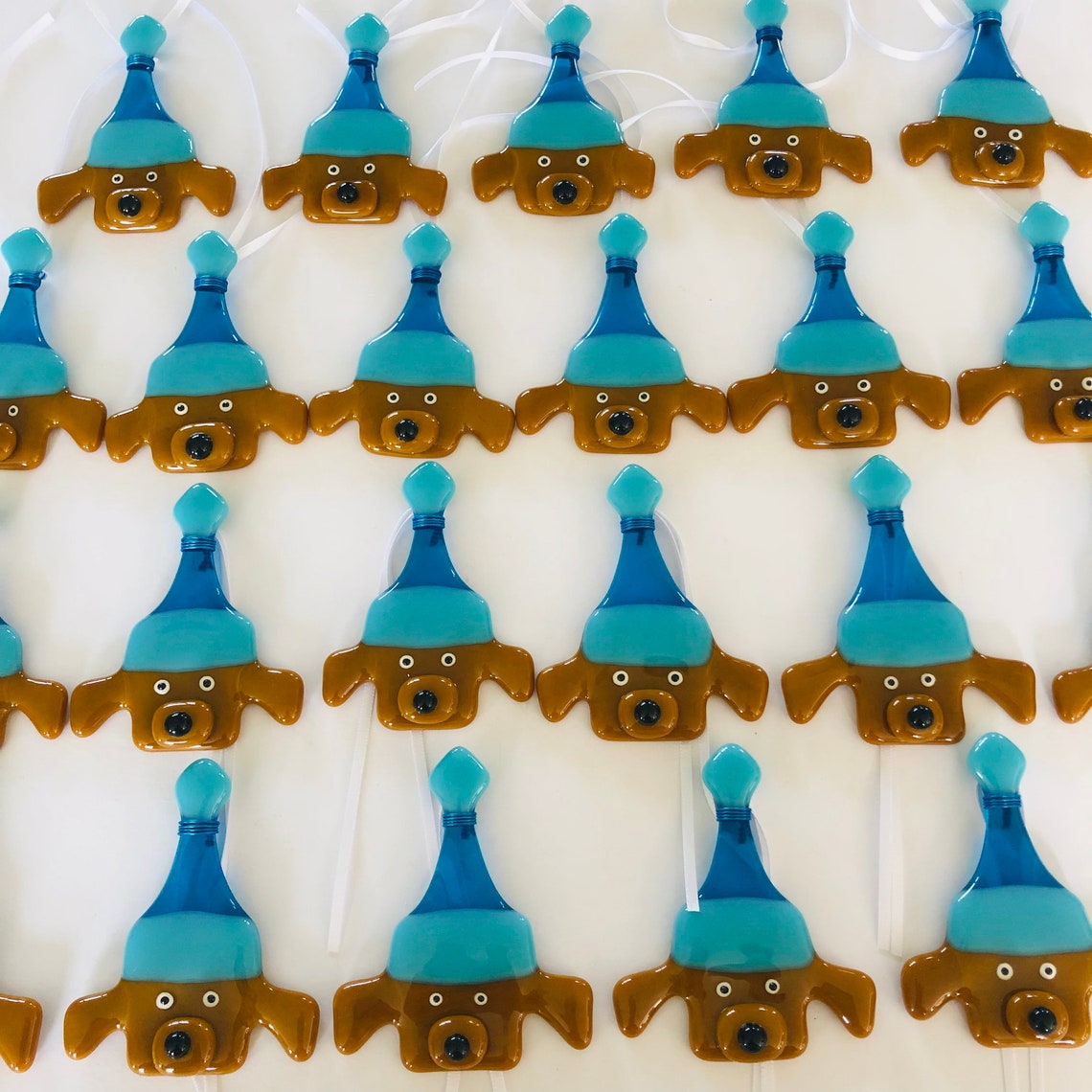 Fused Glass Dog Christmas Decoration fused Glass Christmas - Etsy