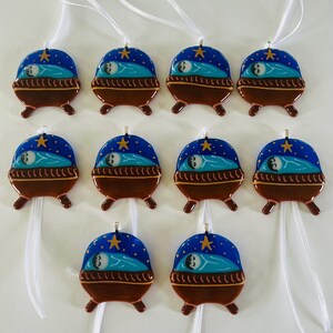 Cute Fused Glass Nativity Christmas Decoration Box Set. Christmas Tree ...