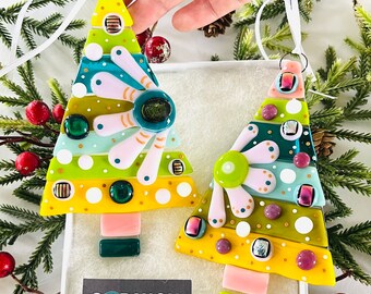 Fused Glass Christmas Tree Decoration, Tree Decoration, Christmas ...