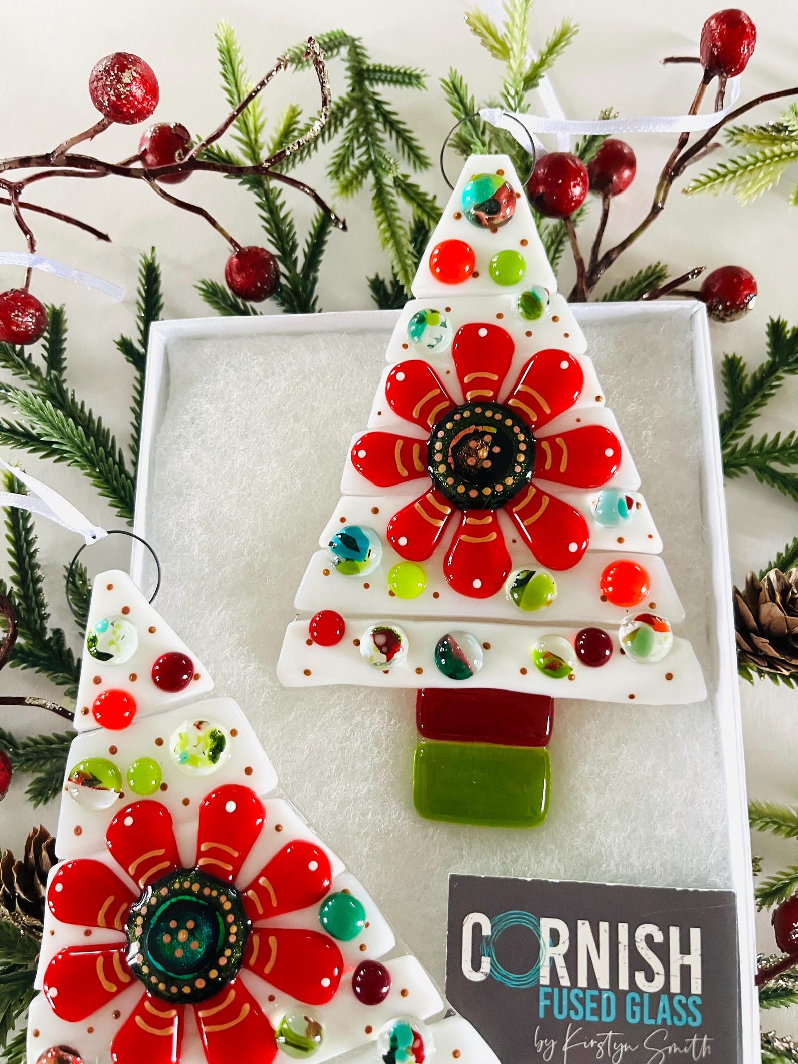 Beautiful Fused Glass Christmas Tree Decoration, Tree Decoration ...