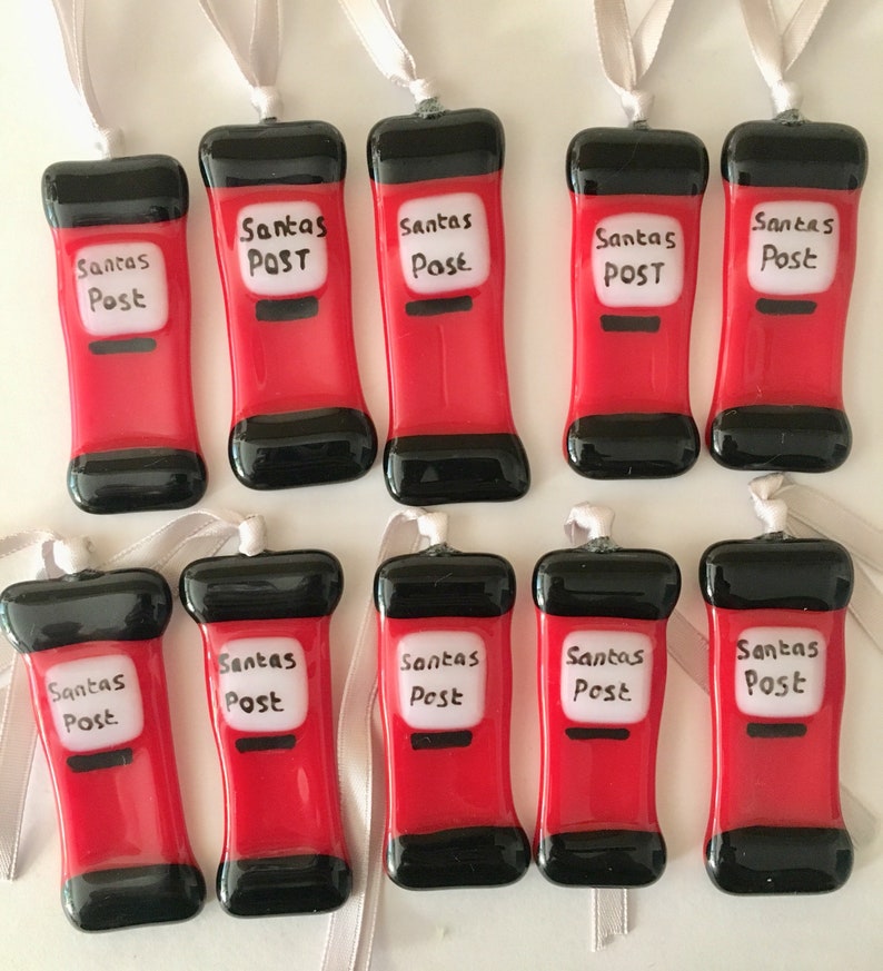 Fused Glass Christmas Decoration fused Glass Post Box Tree | Etsy