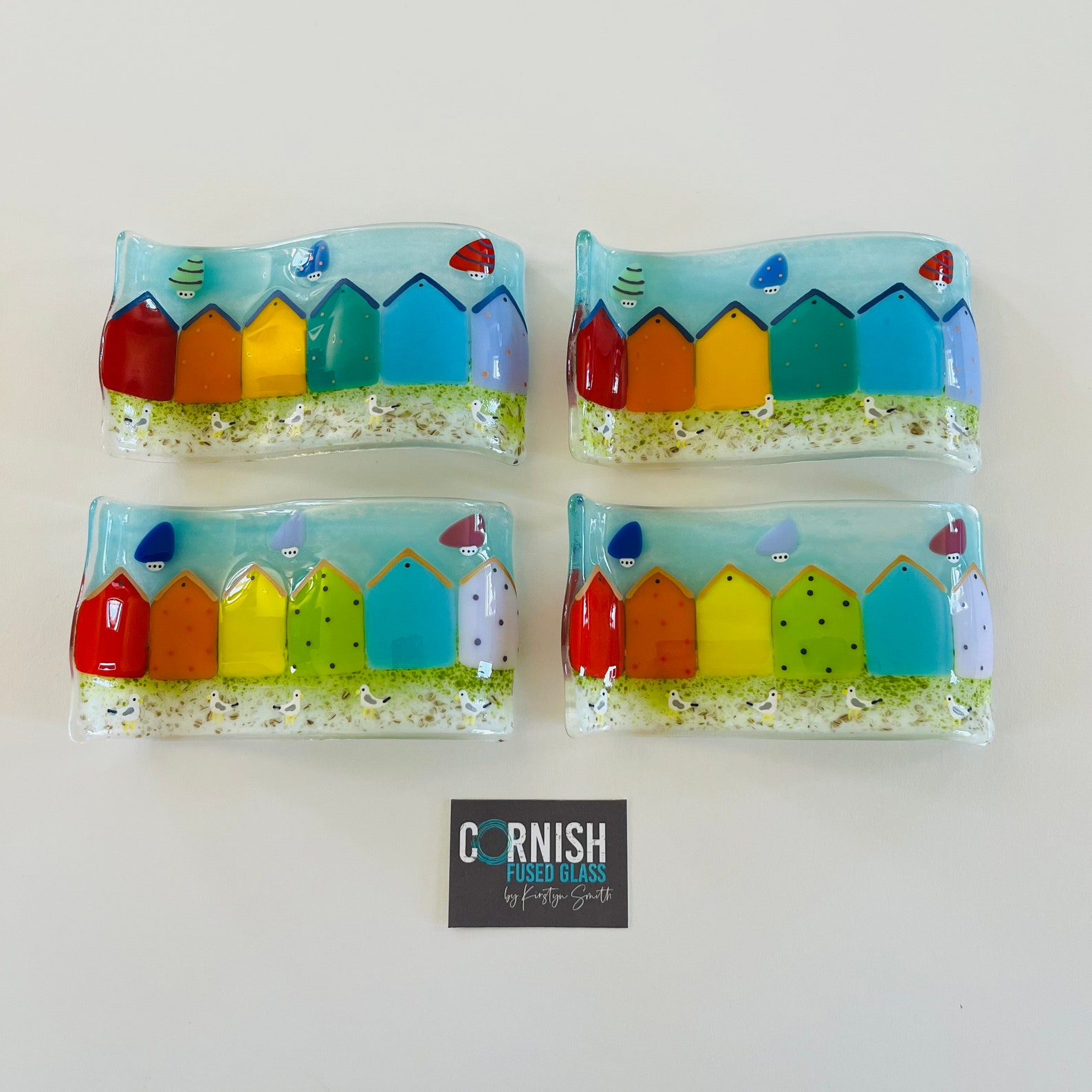 Fused Glass Art Fused Glass Beach Hut Wave Cornish Fused - Etsy