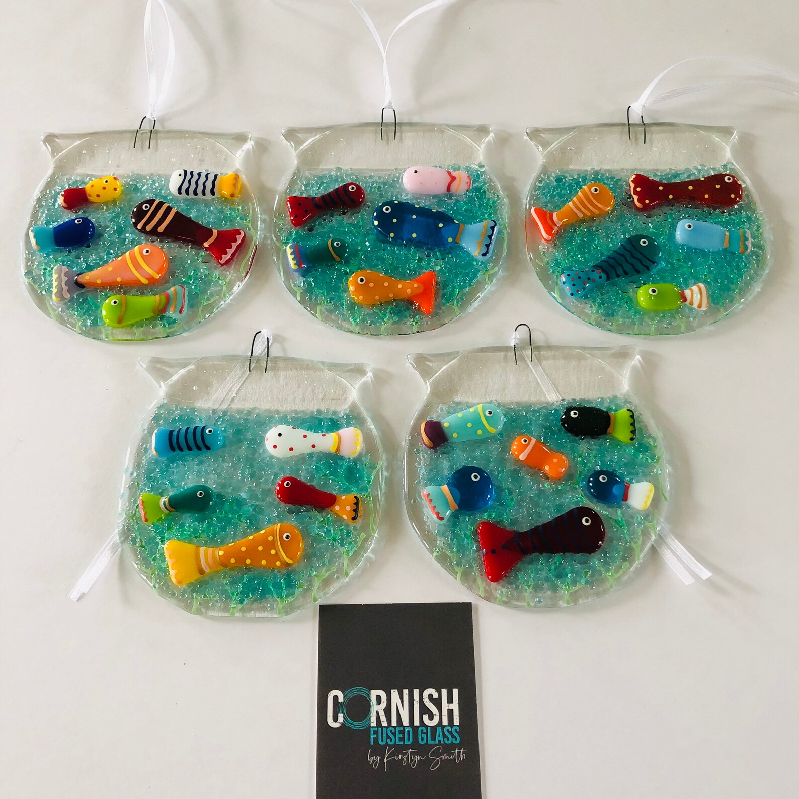 Fused Glass Fused Glass Fish Wall Art Sun Catchers Fused - Etsy