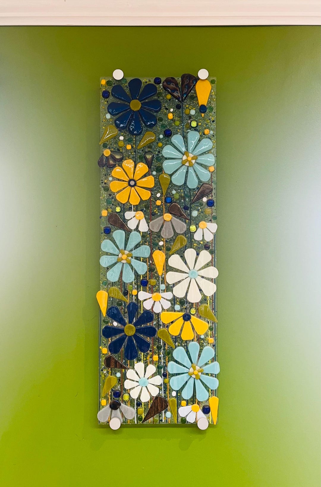 Reserved - Fused Glass Flowers Summer Art - Fused Glass, Cornish Fused ...
