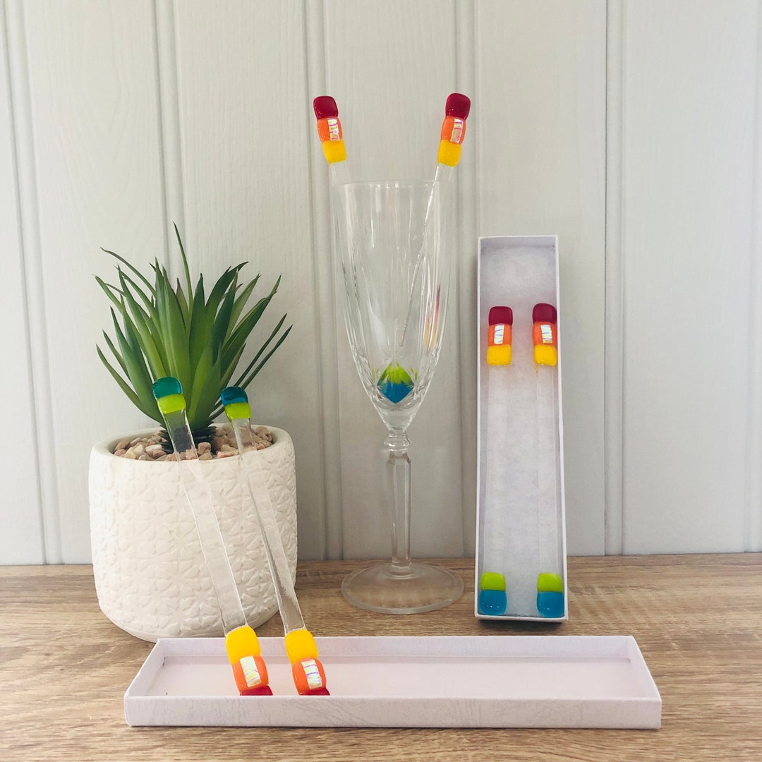 Fused Glass Drink Stirrer, Fused Glass Swizzle Stick, Cornish Fused ...