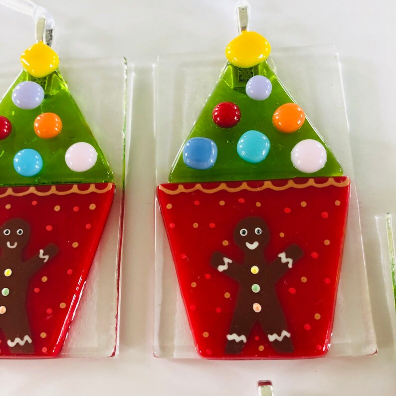 Fused Glass Christmas Tree Decoration Cornish Fused Glass - Etsy
