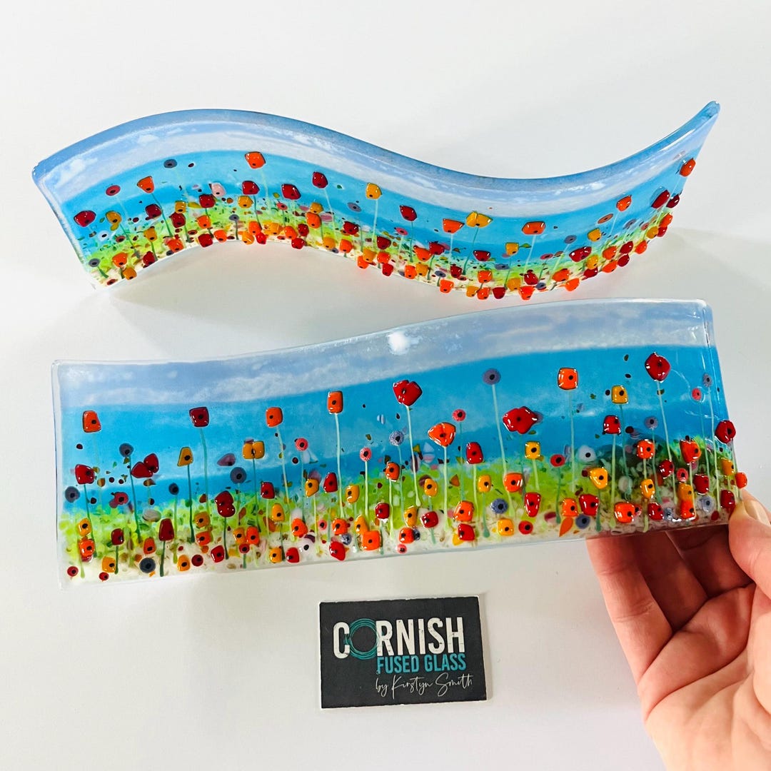 Fused Glass Cornish Coastal Wave, Cornish Fused Glass, Fused Glass ...