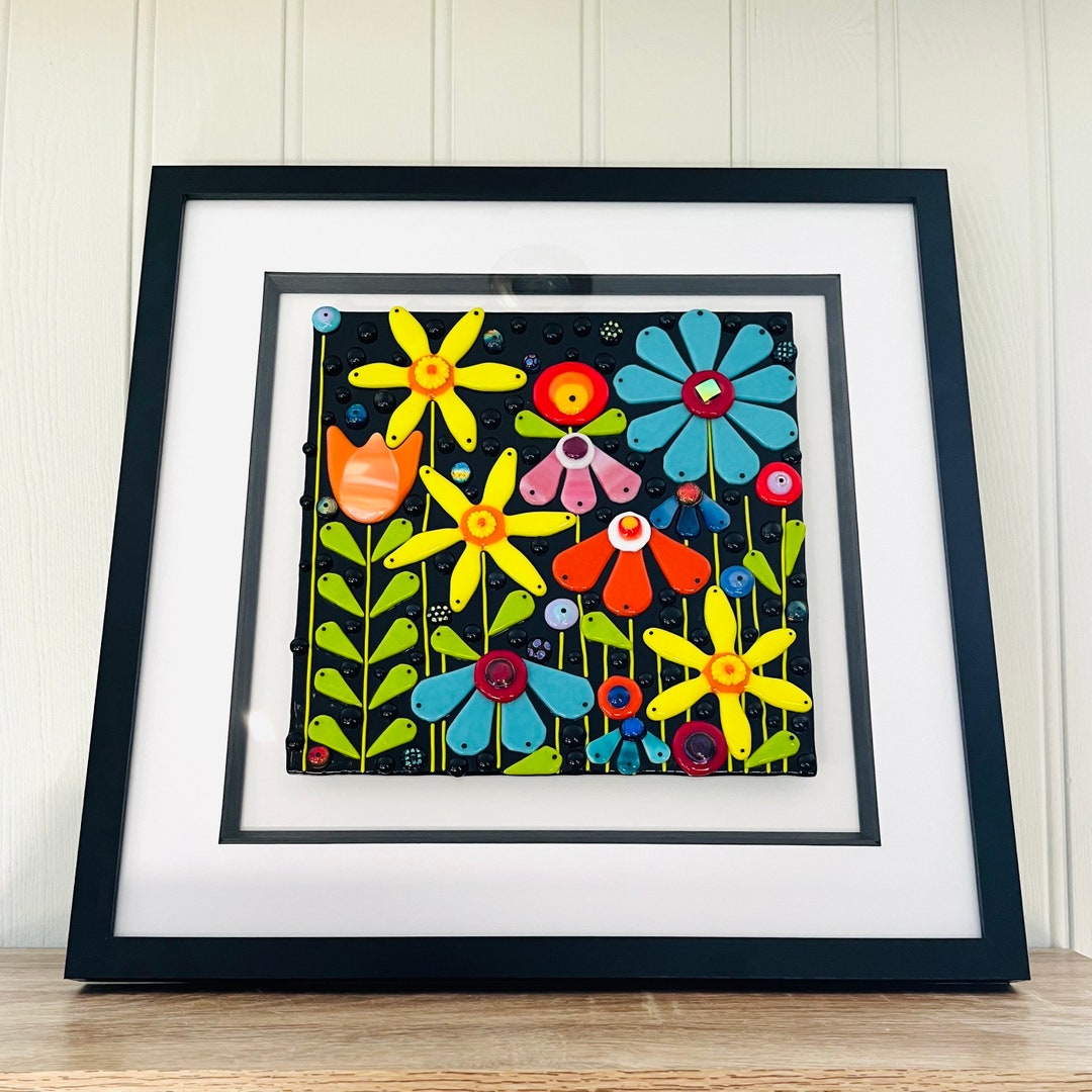 Fused Glass Funky Retro Inspired Flower Art - Fused Glass, Cornish ...