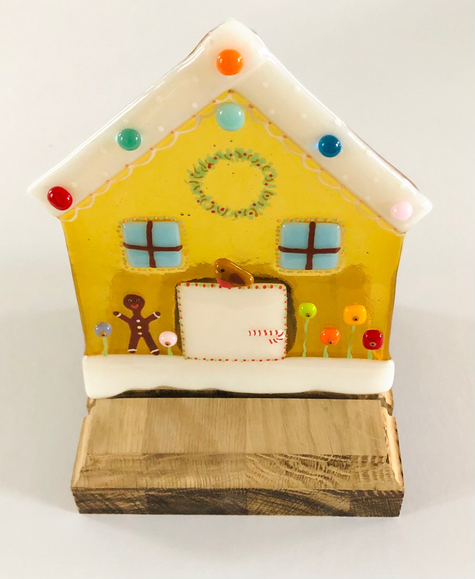 Fused Glass Gingerbread House Christmas Decoration Fused - Etsy