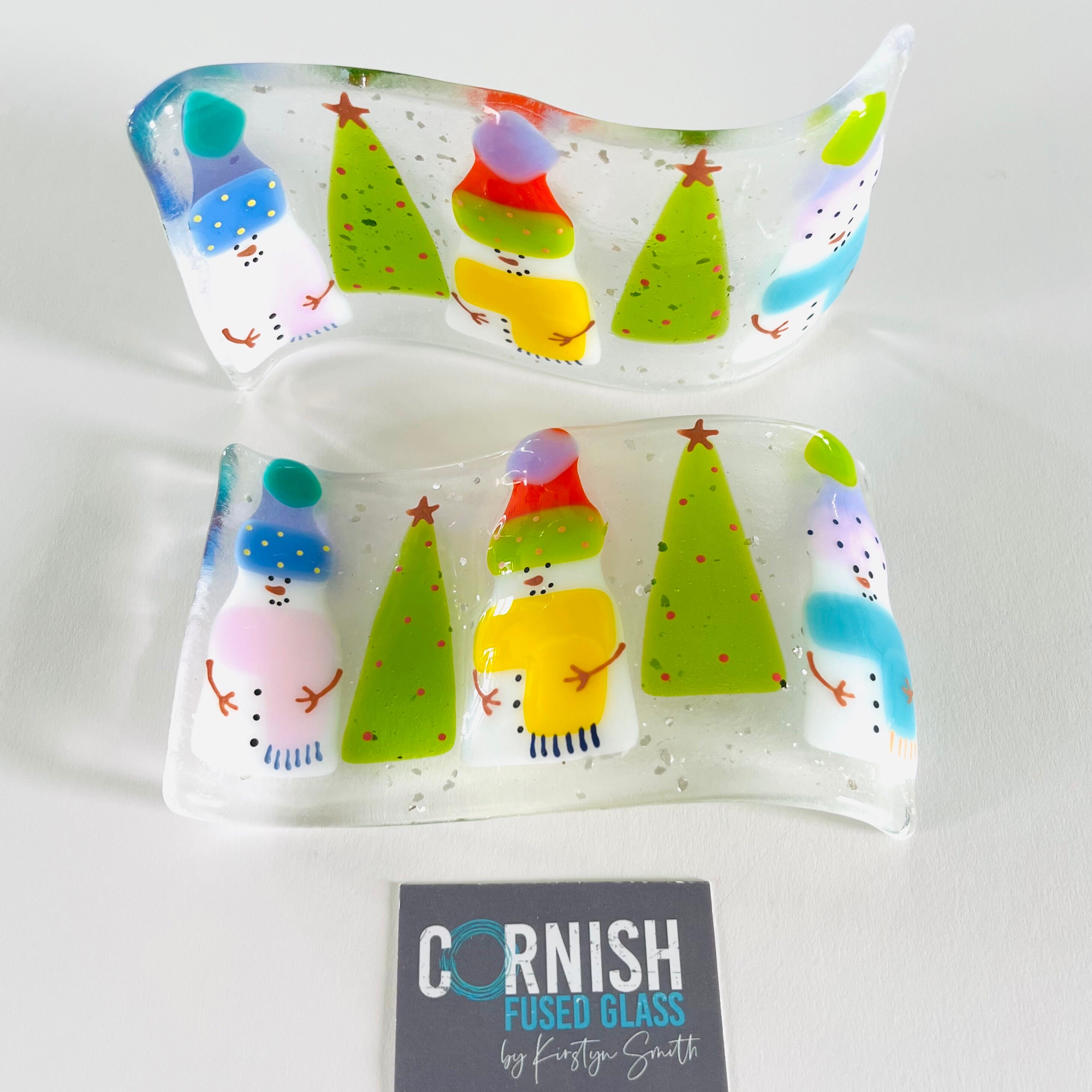 shopping discount Fused Glass Snowman Christmas tree decoration ...