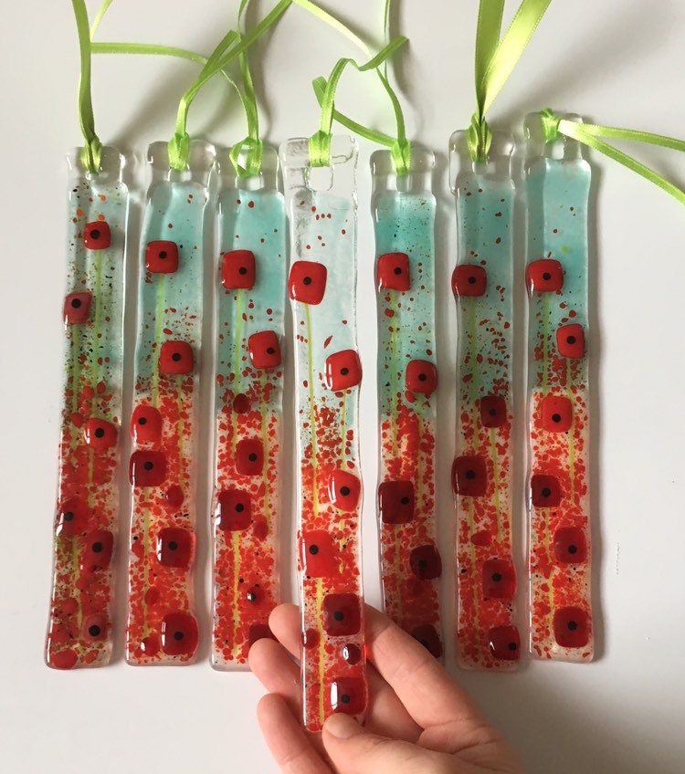 Fused Glass Poppy Art Remembrance Poppy Poppy Gift - Etsy UK
