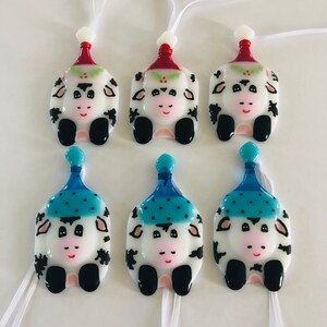 Fused Glass Cow Christmas Decorations Fused Glass Christmas - Etsy UK