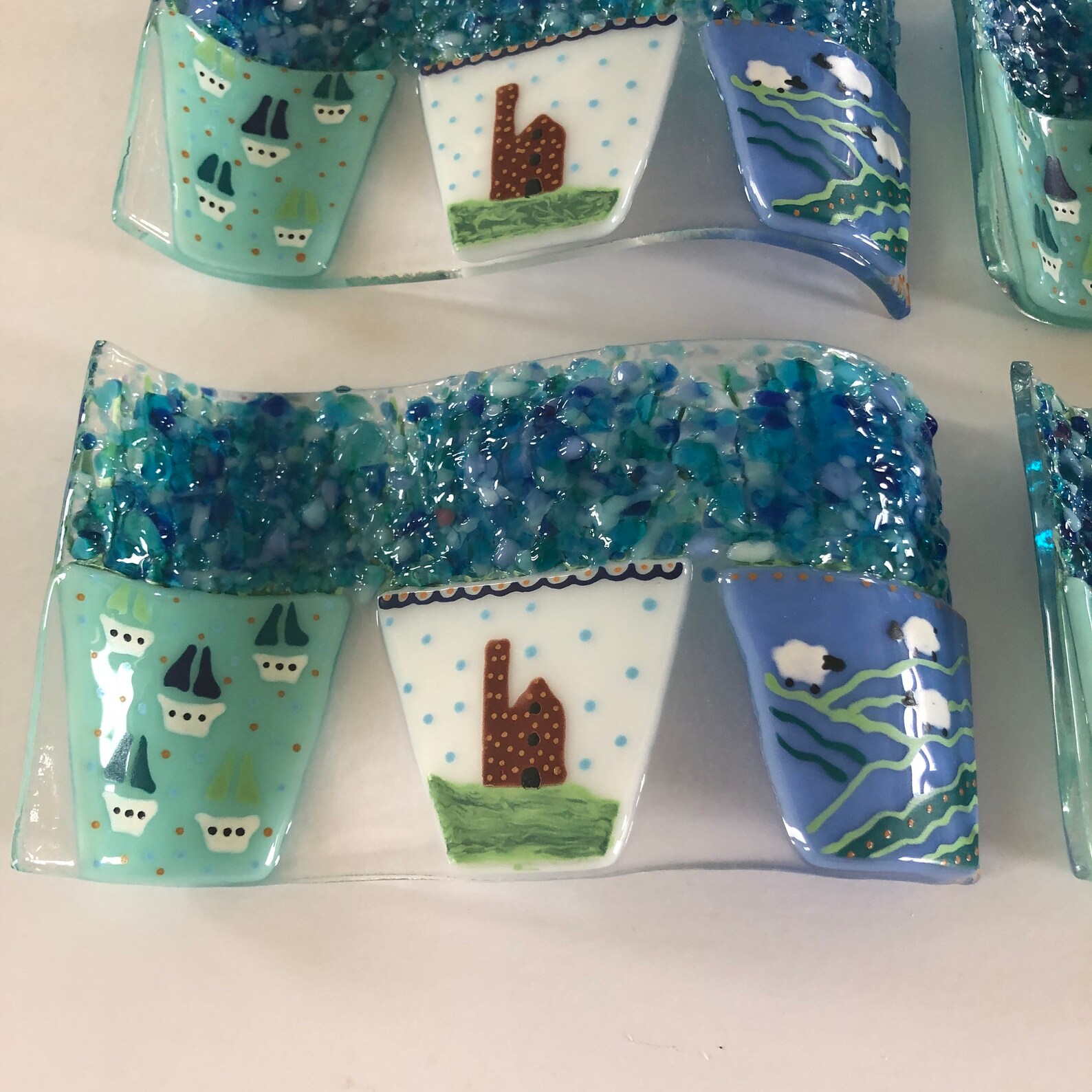 Fused Glass Cornish Art Freestanding Wave - Fused Glass, Cornish Fused ...