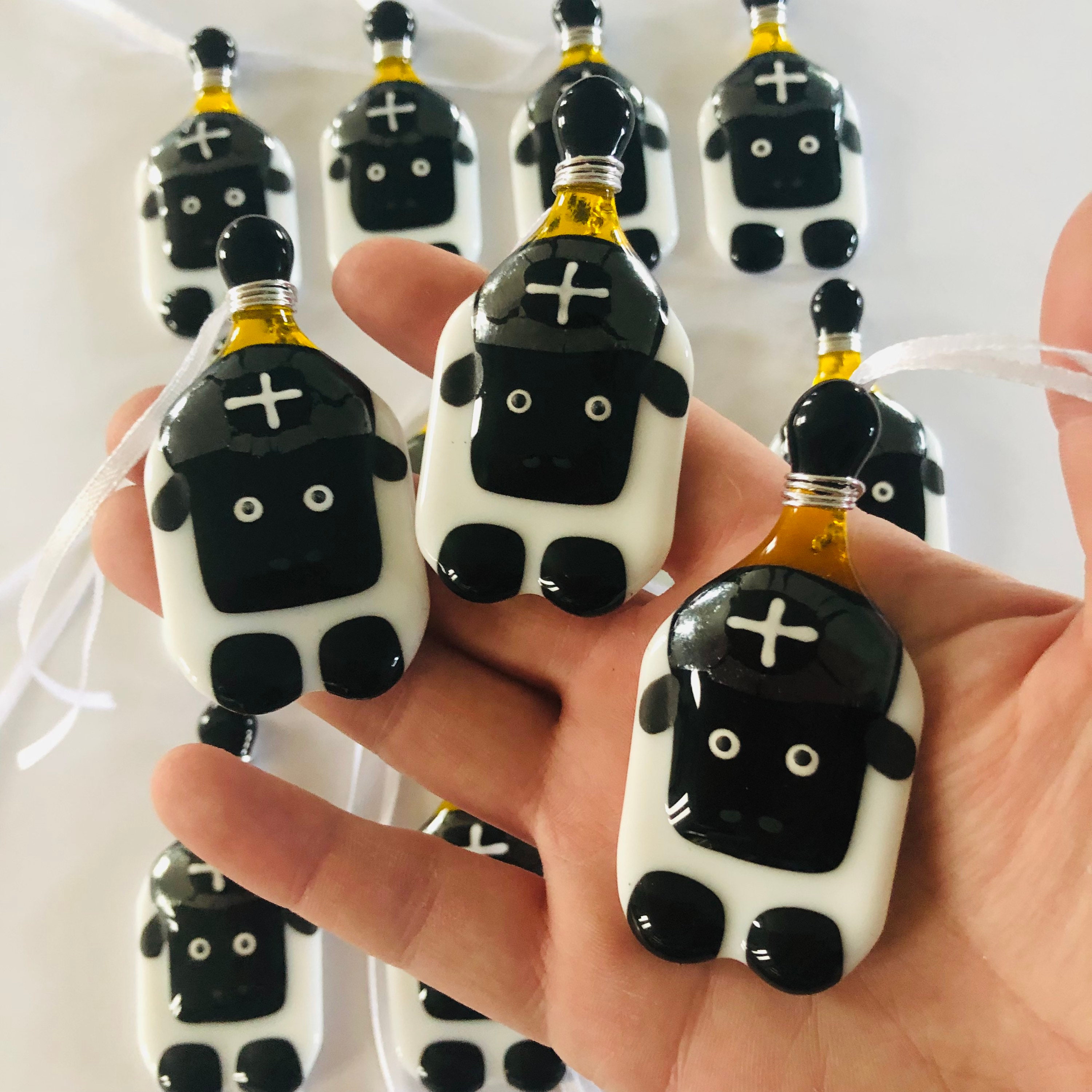 Fused Glass Cornish Sheep Christmas Decorations Fused Glass | Etsy