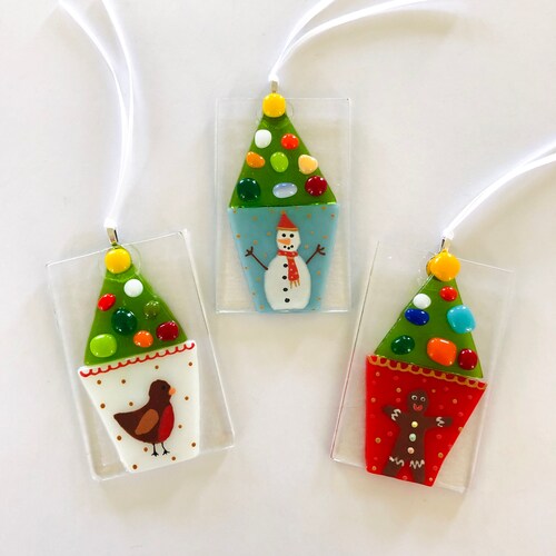 Fused Glass Christmas Tree Decoration Cornish Fused Glass - Etsy
