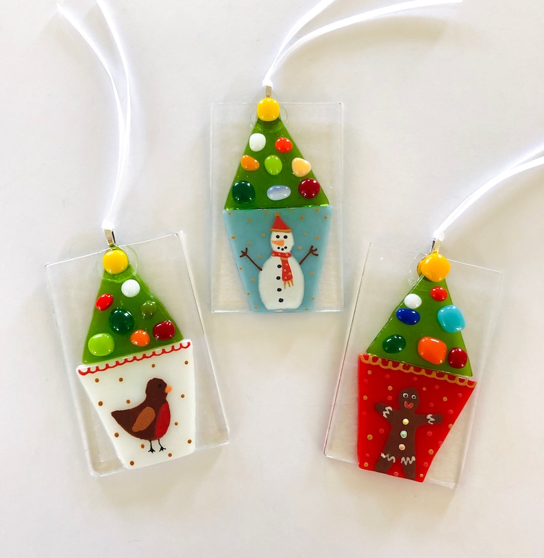 Fused Glass Christmas Tree Decoration Cornish Fused Glass - Etsy