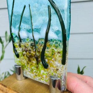 Fused Glass Cornish Coast Freestanding Panel, Fused Glass Art, Cornish ...