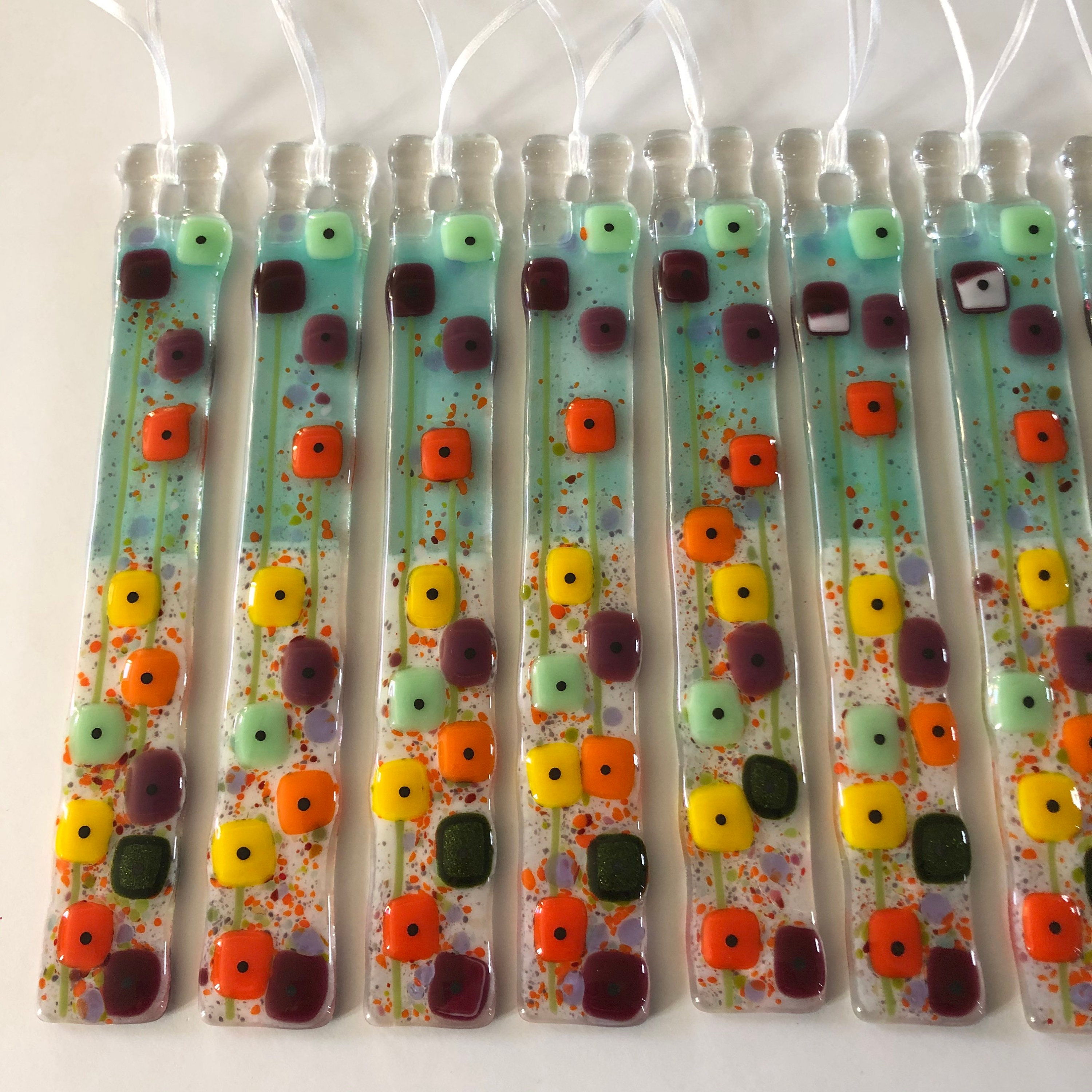 Fused Glass Flowers Art Sun Catcher- Cornish Fused Glass,fused Glass ...