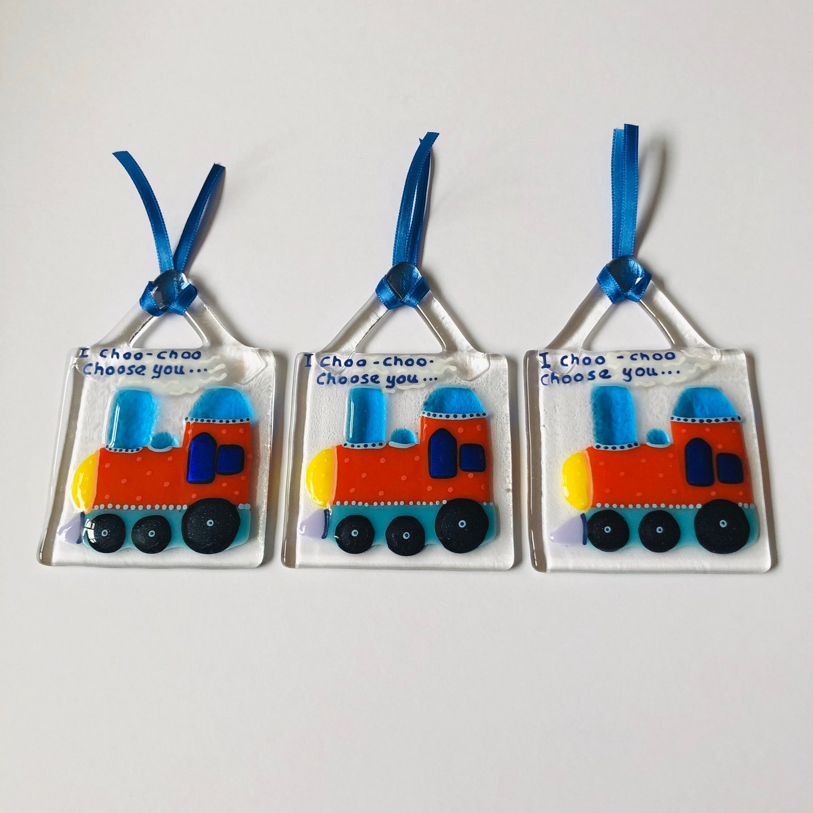 Fused Glass Art Fused Glass Train Hanger Fused Glass - Etsy