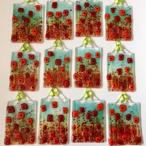 Fused Glass, Poppy Art, Remembrance Poppy, Poppy Gift, Remembrance Gift ...