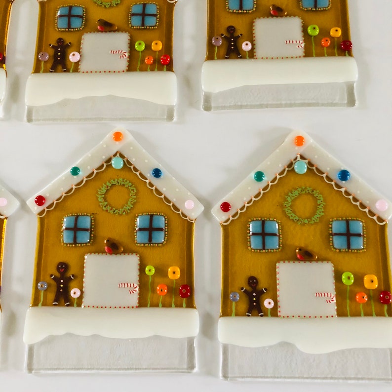 Fused Glass Gingerbread House Christmas Decoration Fused - Etsy