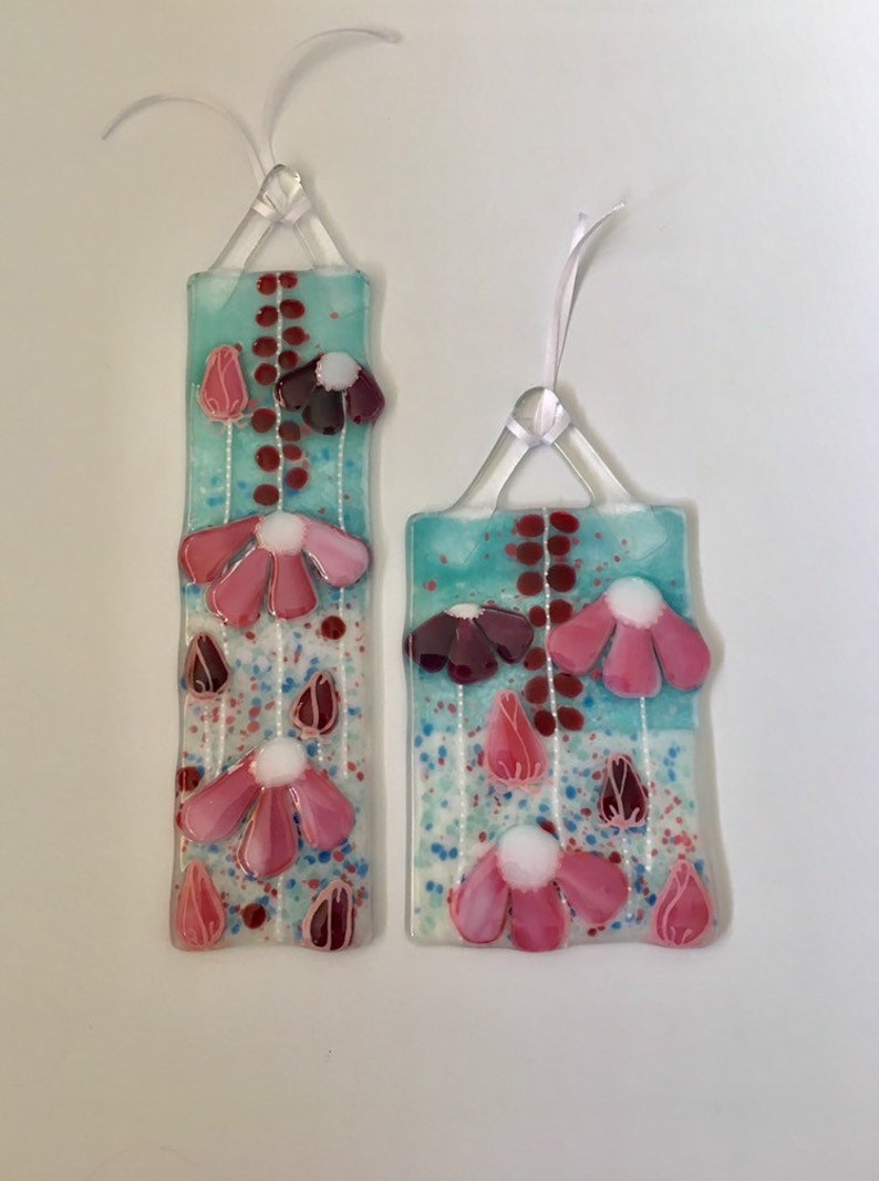 Fused Glass Art fused Glass Flowers Hanger Fused Glass - Etsy