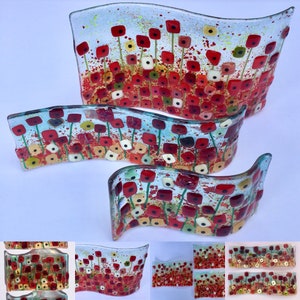 Fused Glass, Poppy Art, Remembrance Poppy, Poppy Gift, Remembrance Gift ...