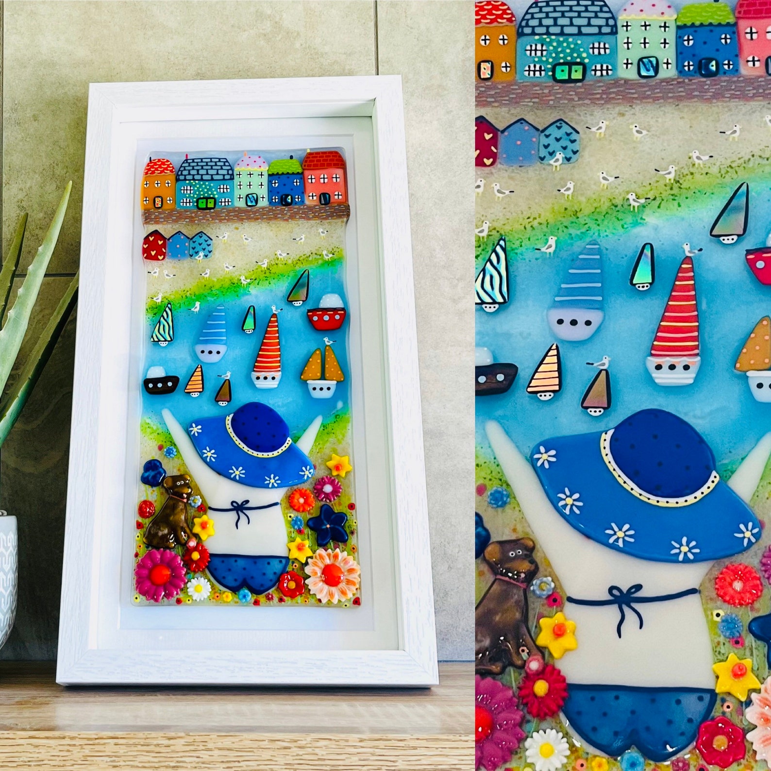 Fused Glass Whimsical Coastal Art, Fused Glass Art, Cornish Fused Glass ...