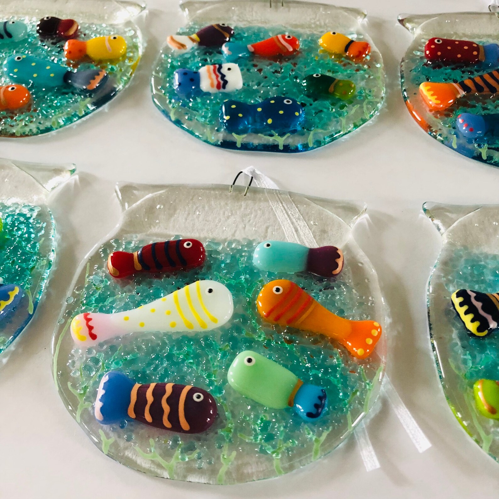 Fused Glass Fused Glass Fish Wall Art Sun Catchers Fused - Etsy