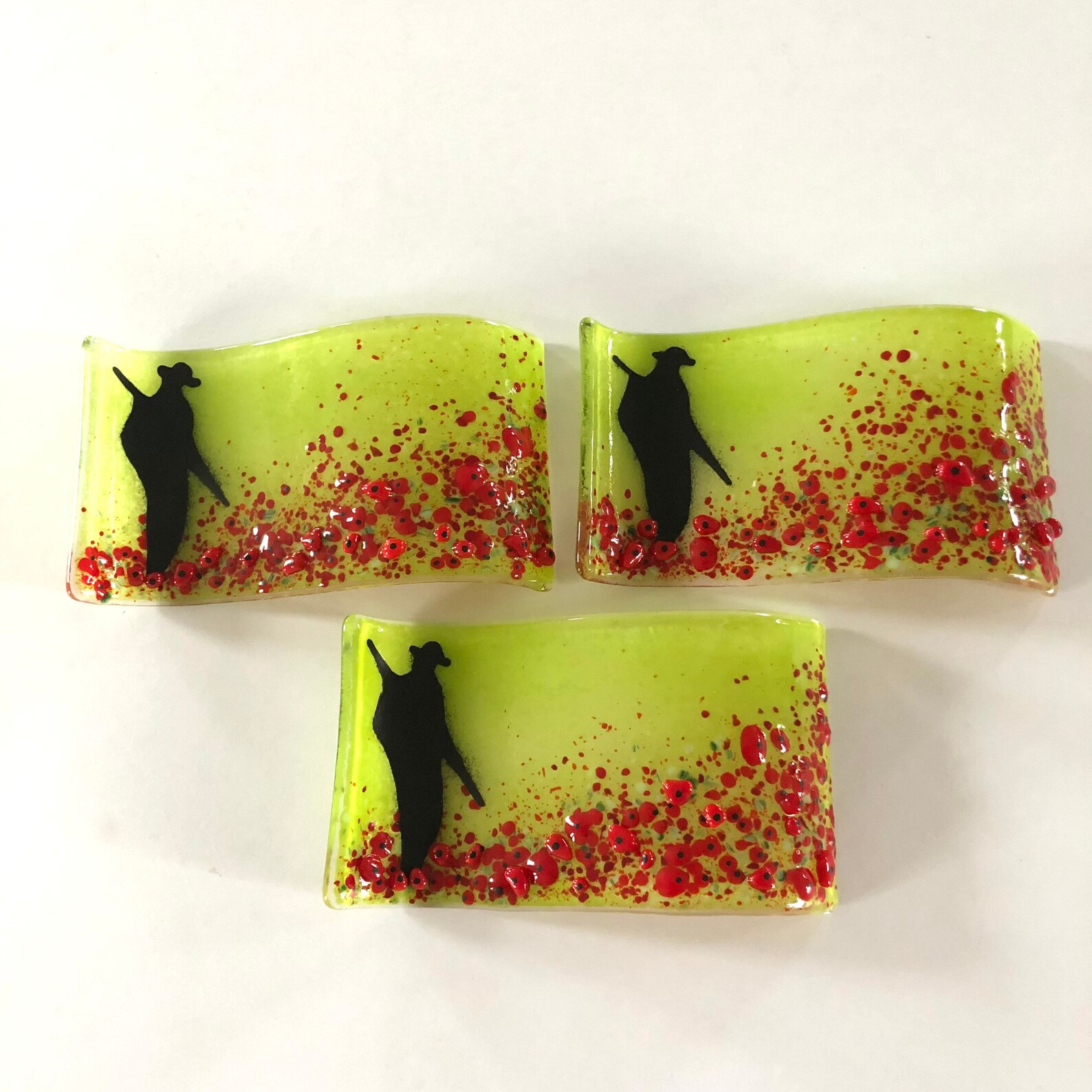 Fused Glass Soldier Poppy Memorial Gift - Fused Glass Art, Cornish ...