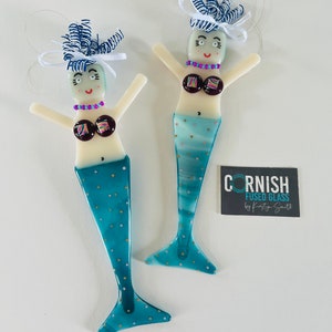 Fused Glass Mermaid Decoration - Fused Glass, Fused Glass Art, Cornish ...