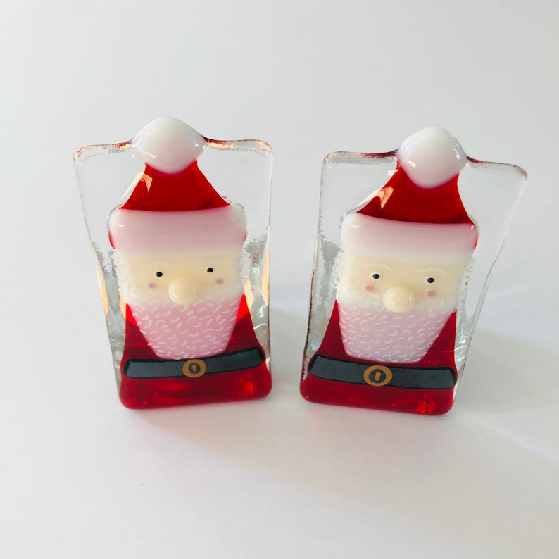Fused Glass Santa Decoration Fused Glass Christmas - Etsy
