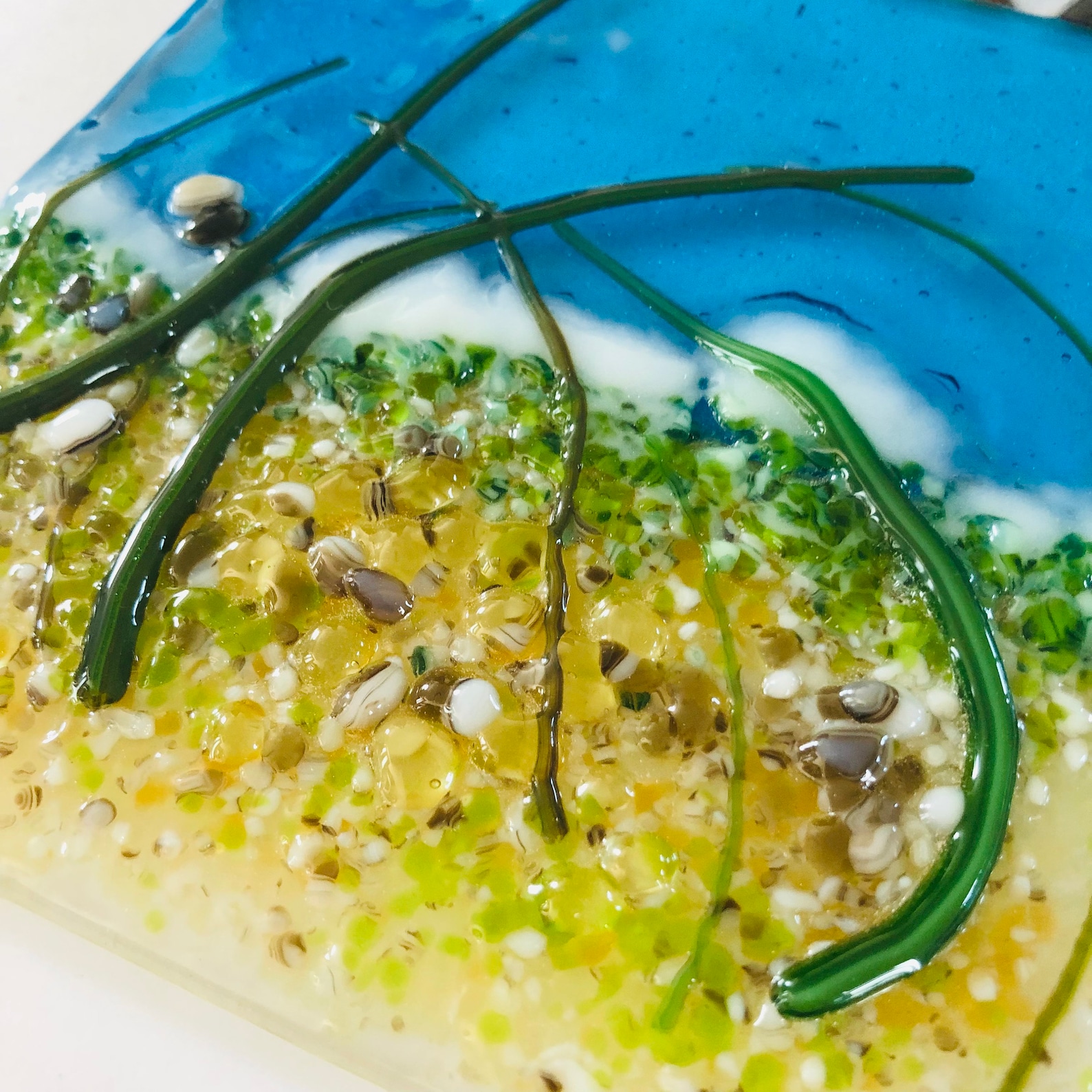 Fused Glass Cornish Coast Freestanding Panel, Fused Glass Art, Cornish ...