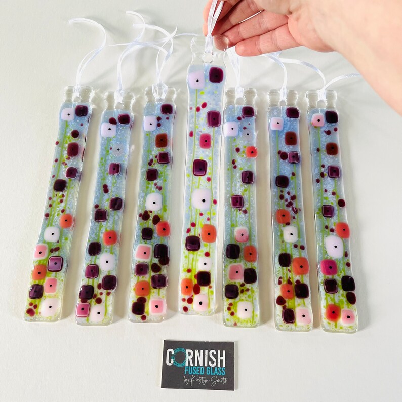 Fused Glass Pretty Floral Hanging Glass Decoration, Cornish Fused Glass ...