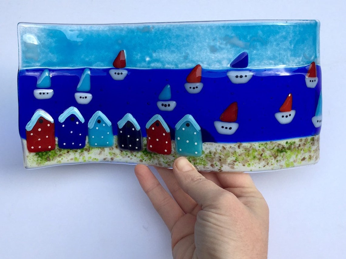 Fused Glass Art Fused Glass Cornish Coastal Inspired - Etsy