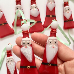 Fused Glass- Fused Glass Santa Christmas Decoration, Fused Glass ...