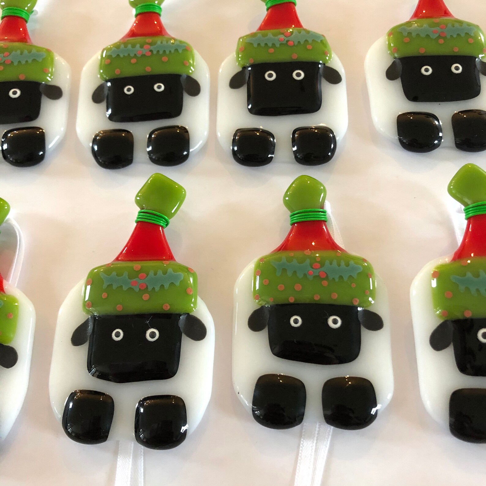 Fused Glass Sheep Christmas Decorations Fused Glass - Etsy