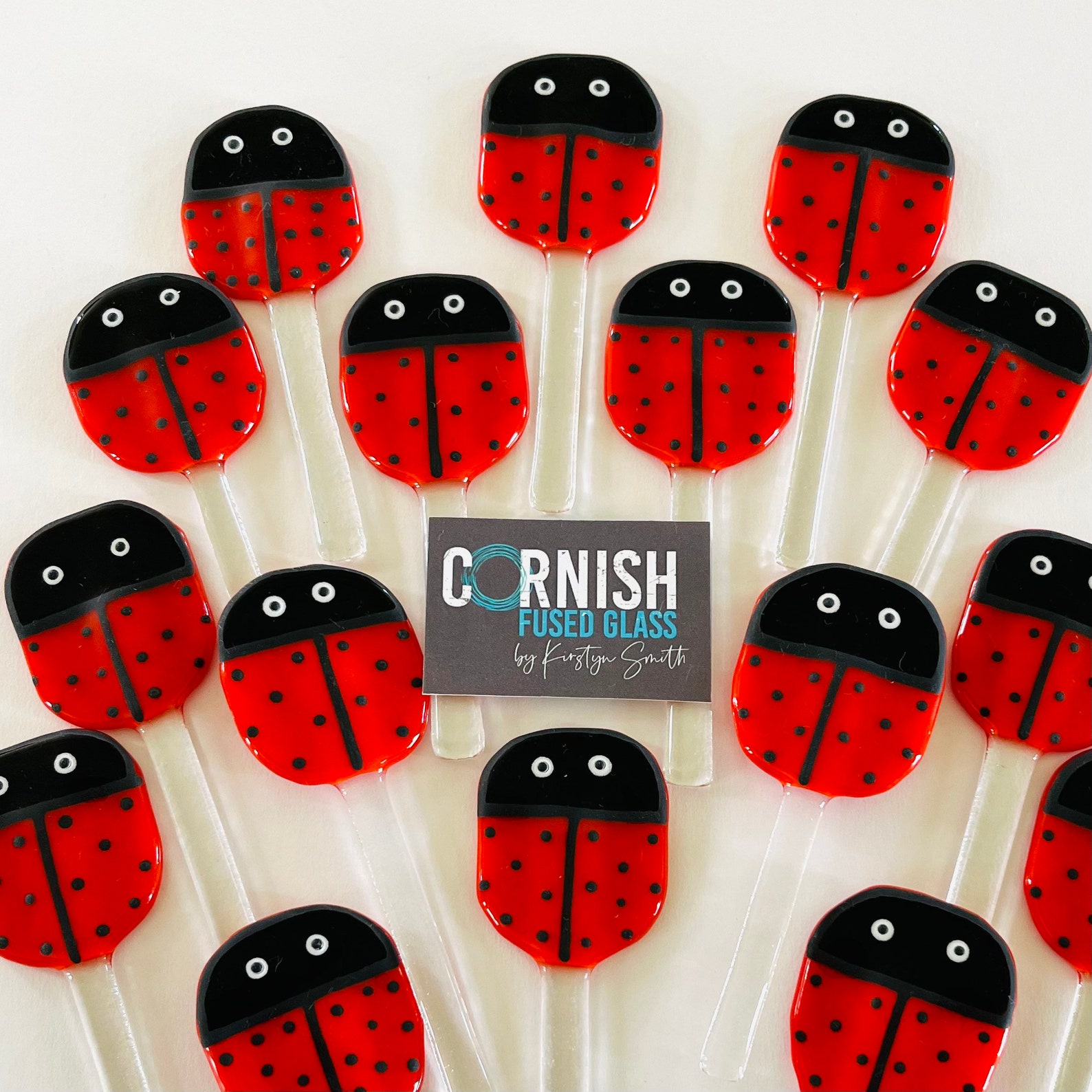 Fused Glass Ladybug Garden Decoration Fused Glass Plant - Etsy