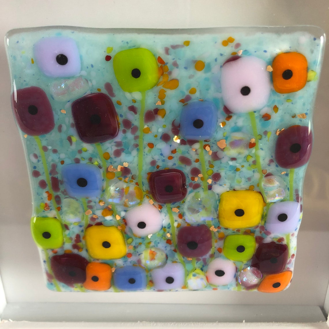 Fused Glass Fused Glass Spring Flowers Contemporary Art - Etsy