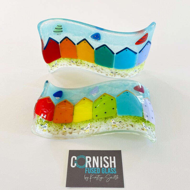 Fused Glass Art Fused Glass Beach Hut Wave Cornish Fused - Etsy