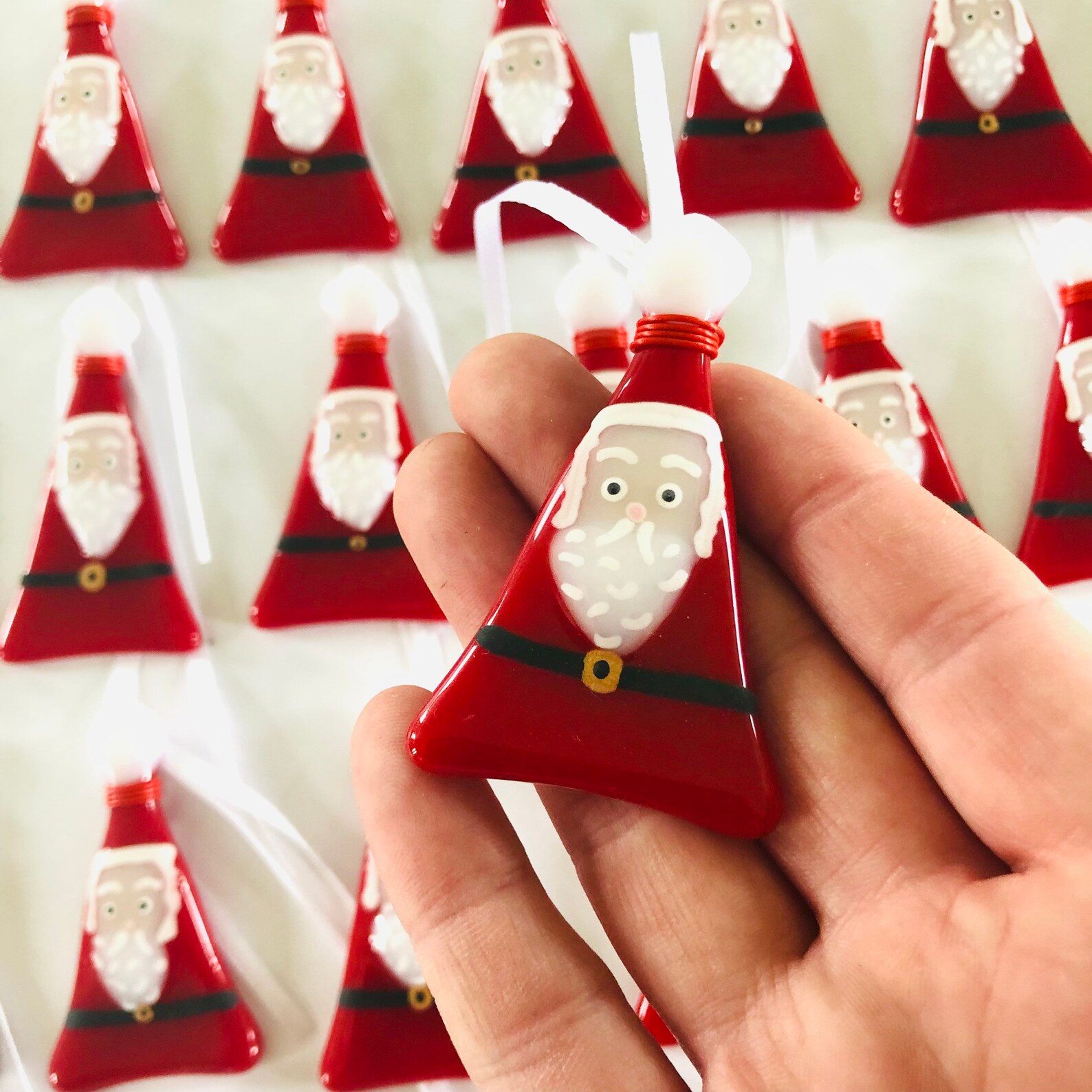 Fused Glass Santa Decoration Fused Glass Decoration Father - Etsy