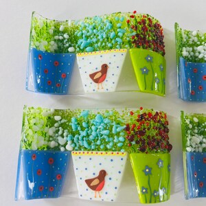 Fused Glass Robin Memorial Wave, Cornish Fused Glass, Fused Glass ...