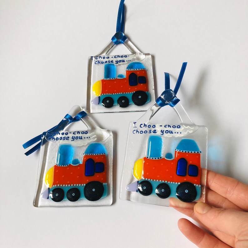 Fused Glass Art Fused Glass Train Hanger Fused Glass - Etsy