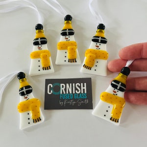 Fused Glass Cornish Christmas Decoration Box Set, Fused Glass Penguin ...